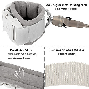 Blisstime Toddler Leash with Key Lock, Upgraded Anti Lost Wrist Link Baby Leash with 360 Degree Rotating Connector and Adjustable Bracelet for Babies Toddlers Child Kids (8.2ft/2.5m, Dark Gray)