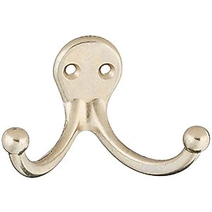 Stanley Hardware S750-046 4030 Double Prong Robe Hook in Nickel