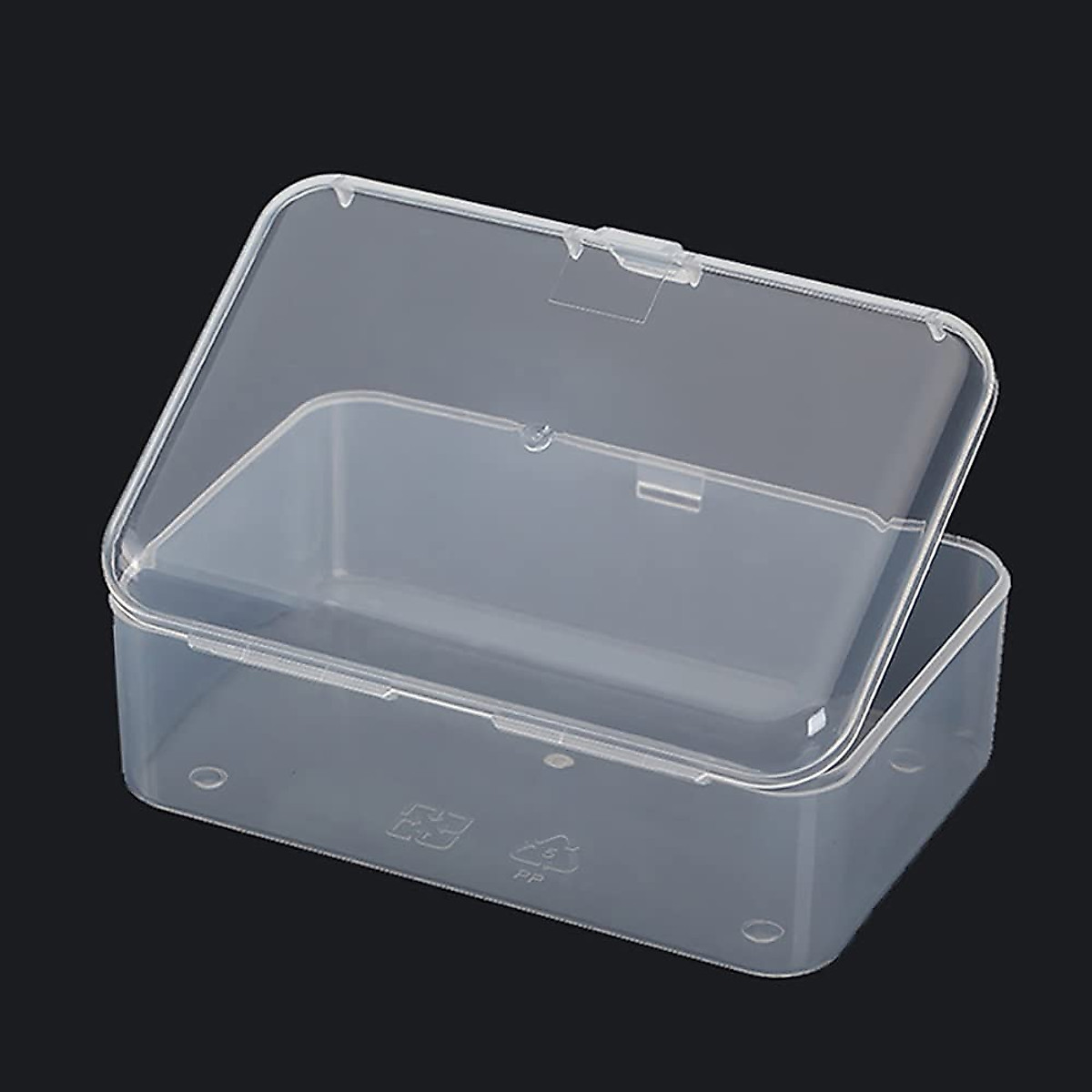 4 Pcs Clear Plastic Storage Containers Small Bead Organizer Boxes Portable Travel Pill Cases with Hinged Lid