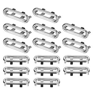 uxcell 16pcs Sink Overflow Rings, Bathroom Kitchen Basin Trim Bath Sink Hole Oval Hollow Plastic Overflow Drain Cover Insert in Hole (Silver Tone)