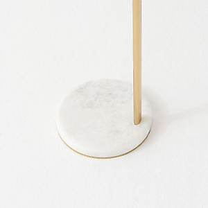 Brightech Luna Drop LED Floor Lamp, Frosted Glass Globe Arcing Living Room Lamp, Mid-Century Modern Standing Lamp for Living Rooms, Boho Rustic Indoor Tall Lamp for Bedrooms & Offices - Brass