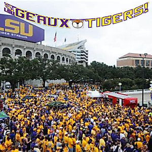 LSU – Geaux Tigers Banner! 8 Ft. long banner is great for Tailgating, Dorm Rooms, Birthday Parties, Graduation. Show your LSU Tiger spirit. by Havercamp