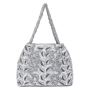 Aheli Silver Potli Bags for Women Evening Bag Clutch Ethnic Bride Purse with Drawstring(P17S)