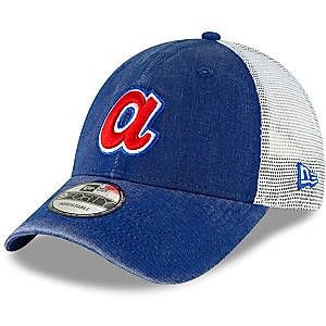 New Era Atlanta Braves Cooperstown Trucker 9Forty Adjustable Hat Blue