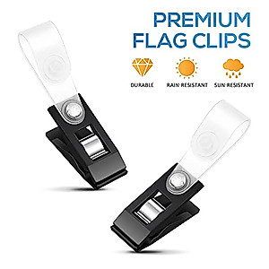 Cabilock 20pcs Garden Flag Plastic Stopper Clips Adjustable Anti-Wind Clips Flag Accessories for Garden Flag Poles Stand