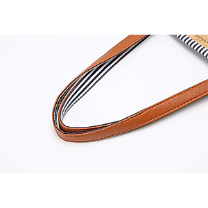 Molodo Straw Bag Round Summer Straw Large Woven Beach Bag Purse For Women Vocation Tote Handbags With Pom Poms