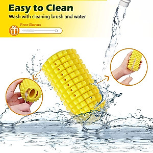 ETLIN Teeth Cleaning Chew Toys Dog Toothbrush Chew Toy Indestructible Dental Care Corn Shape Chew and Clean Teeth Dog Toys with Toothbrush Set Toys