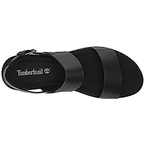 Timberland Women's Chicago Riverside Backstrap Sandal, Black Full-Grain, 8