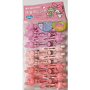 SANRIO My Merody Small Laundry Clip Pinch Clothes Pins 14 Pcs