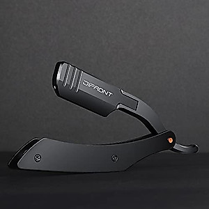 Professional Straight Edge Razor with 20 Stainless steel Blades Barber Straight Razor Close Shaving Men's Manual Shaver Aluminum handle Straight Razor Blades portable Straight Razor Kit(TKL-B)