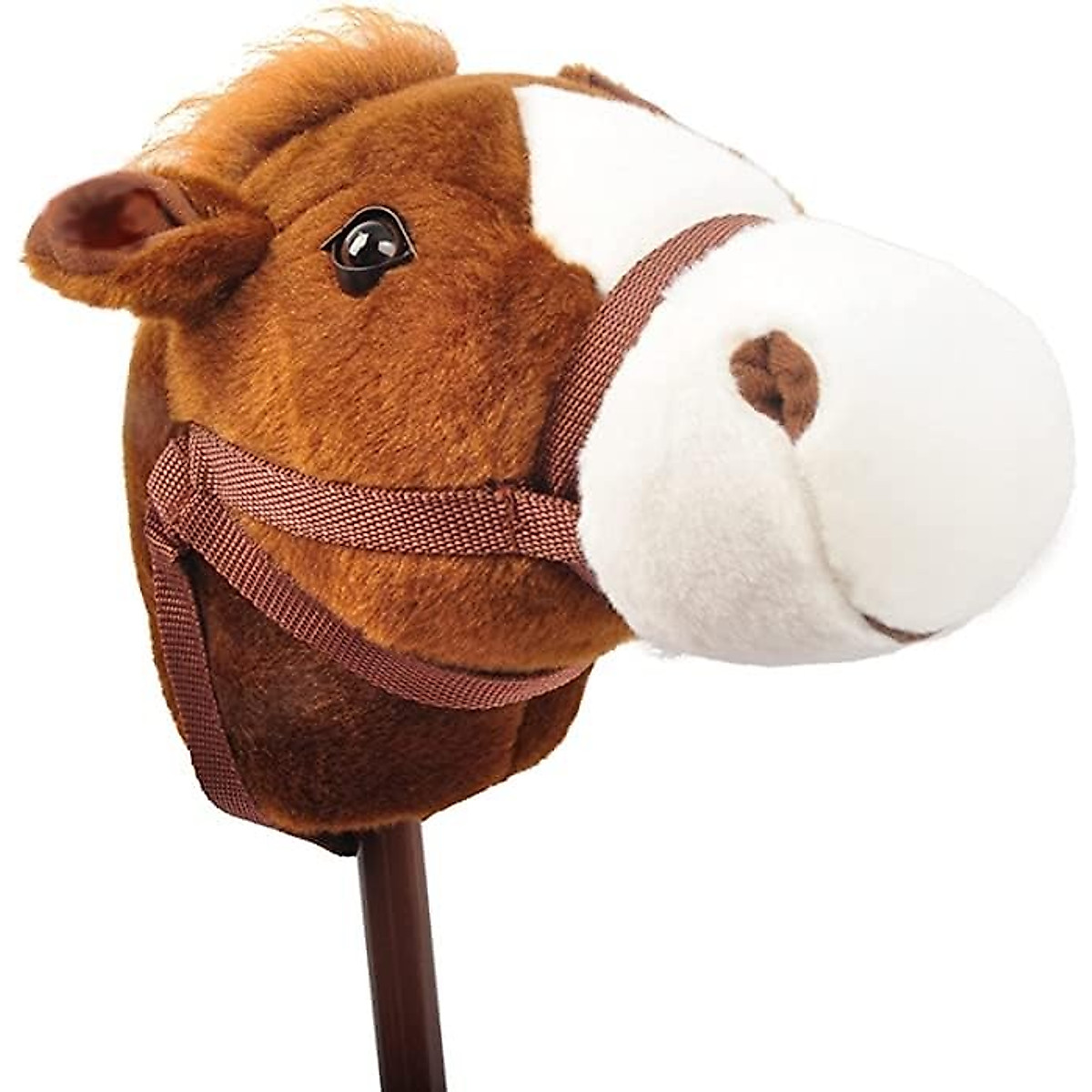 Linzy Plush 36'' Riding Stick, Adjustable Telescopic Stick, Adjust to 3 Different Sizes, Kids of Different Ages, Dark Brown (A-20216DB)