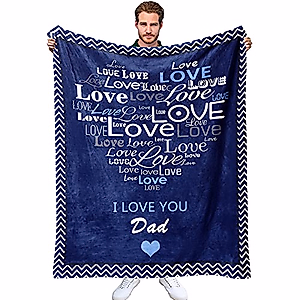 Ivivis I Love You Dad Gifts Blanket 60"x50", Father's Day Christmas Birthday Gifts for Dad Father from Daughter Son, Lightweight Cozy Fleece Plush Throw Blankets for Bed Sofa Daddy New Dad Gift Idea