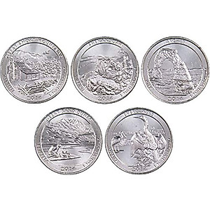 2014 D National Park Quarter 5 Coin Set Uncirculated Mint State 25c Collectible