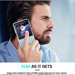 Zeking for Motorola Razr 40 Ultra Case, Acrylic Transparent Hard Clear Hybrid Cover Non-Yellow Shockproof Bumper Slim Thin Case Cover