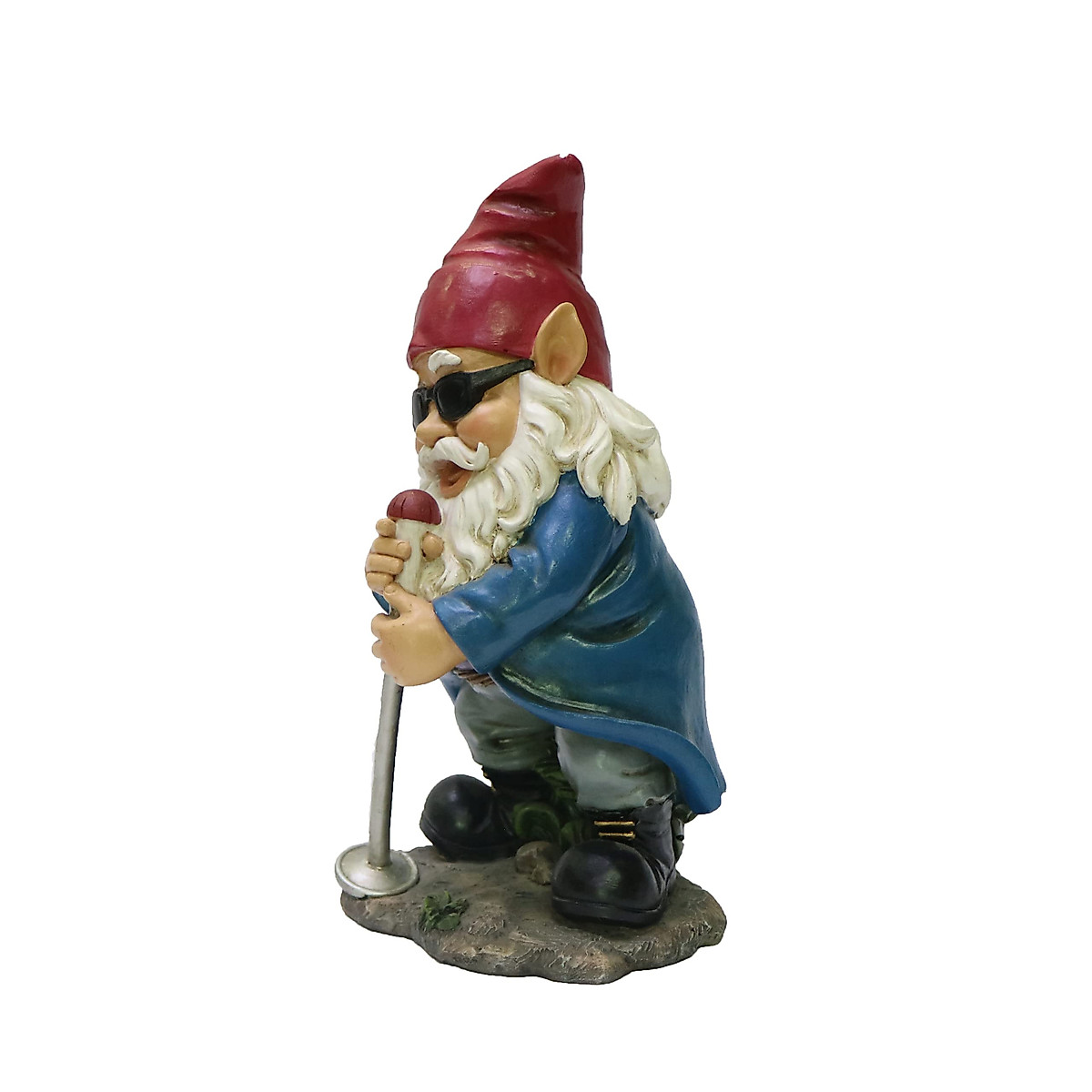 Nature's Mark Rock n Roll Gnome in a Band Singing Resin Statue Figurine Home Garden Decorative Accent Décor (10" H)