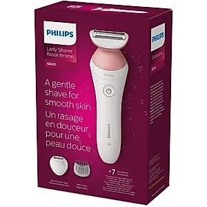 Philips Beauty Lady Electric Shaver Series 6000, Cordless with 7 Accessories, BRL146/00, White