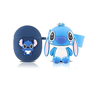 Case for Google Pixel Buds Pro Earbuds, BGAANM Silicone Pixel Buds Pro Charging Case Protective Cover with Doll and Keychain - Cute Skin Designed (Stitch)