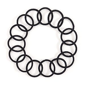 CÉLLOT 360PCS Black Elastic Hair Ties,2cm in Diameter No Crease Finger Rubber Hair Elastics,Small Thin Hair Ponytail Holders Hair Accessories for Women Girls Toddlers Kids