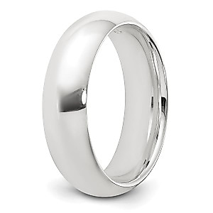 IceCarats 925 Sterling Silver 6mm Comfort Fit Plain Classic Wedding Band Ring Size 6.5