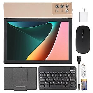2 in 1 10 Inch Tablet for Android 12, 2.0Ghz 8 Core CPU, 8 + 256GB, 1960 x 1080 FHD HD Touch Screen, 2.4GHz and 5G WiFi, with Keyboard and Mouse, Bluetooth 5.0, 4G Calling (US