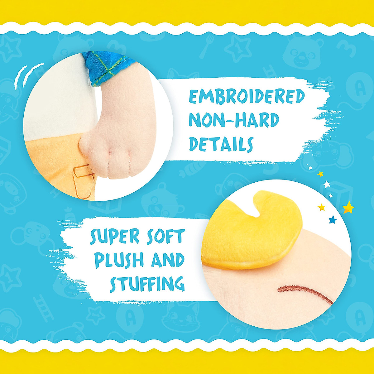 Just Play Cocomelon 100% Recycled Materials 13-inch JJ Plush Stuffed Doll, Super-Soft and Huggable, Kids Toys for Ages 18 Month