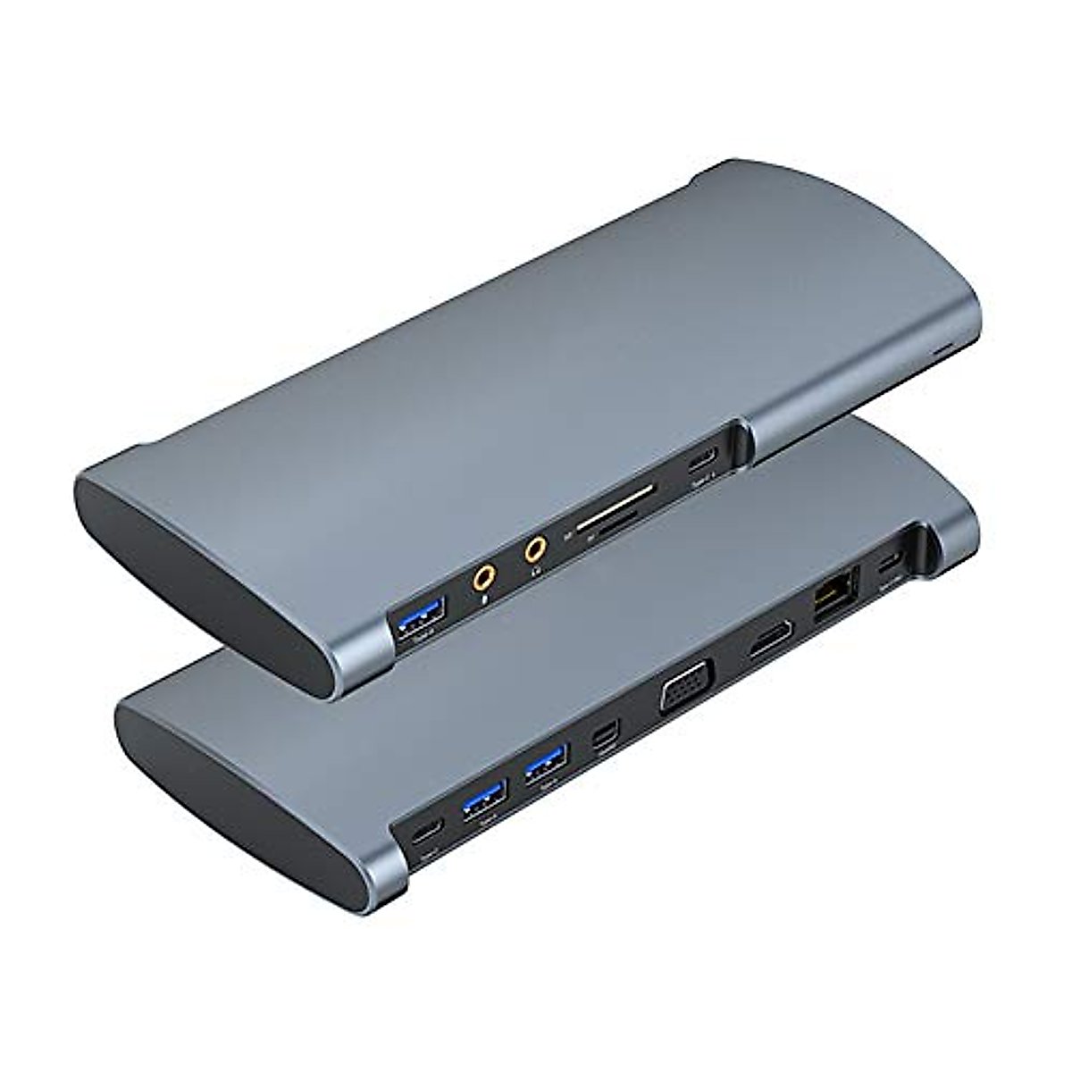 XUNMAIFHB Portable Docking Station, Typec Docking Station hdmi line Expansion USB Adapter USB3.0, HDMI, USB3.0 Type-C, TF&SD, VGA, DP, RJ45, 3.5mm Audio Microphone Fast Transmission
