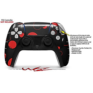 WraptorSkinz Skin Wrap compatible with Sony PS5 DualSense Controller Lots of Dots Red on Black (CONTROLLER NOT INCLUDED)