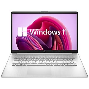 HP Newest 17z Notebook Laptop, 17.3’’ HD+ Touchscreen, AMD Ryzen 5 5500U Hexa-Core Processor, 32GB RAM, 1TB SSD, Wi-Fi 6, Bluetooth, Webcam, HDMI, Windows 11 Home, Silver