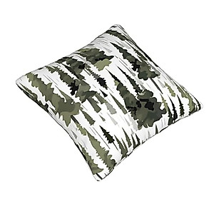 White Trees Camo Pattern Decorative Pillow Cover - Soft and Versatile Cushion Case for Home Décor and Car Seats