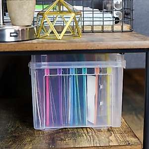 CraftyBook Greeting Card Organizer Box with Dividers - Empty Rainbow Card Keeper Envelope Storage Box for 5 x 7 Birthday and Christmas Cards - Stationery Organizer for All Occasion Note and Postcards