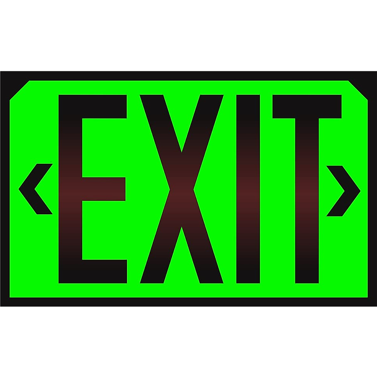 OSHA Photoluminescent Exit Sign | Pack of 2 | UV Inks on Aluminum | HEAT Resistant | COLD Tolerant | WEATHER Proof. NightBright USA Part: OCR-050 II
