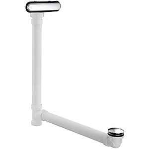 KOHLER 7272-CP Clearflo Slotted Overflow Bath Drain with Toe-Tap Stopper, Above- or Through-the-Floor Placement, Polished Chrome