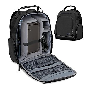 USA Gear Audio Equipment Backpack - Microphone Case for Wireless Microphones, Recording Microphones & Accessories Compatible with Shure, Sennheiser, Audio-Technica, Rode VideoMic and More (Black)