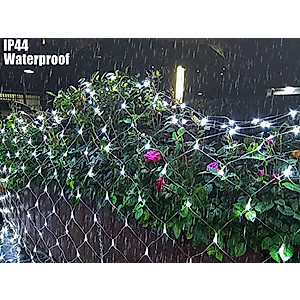 gresonic Net Mesh Lights,320 LEDs 8.2ft x 5.9ft String Lights for Christmas Trees,Bushes,Holiday,Party,Outdoor Wall,Garden Decorations(Cool White)