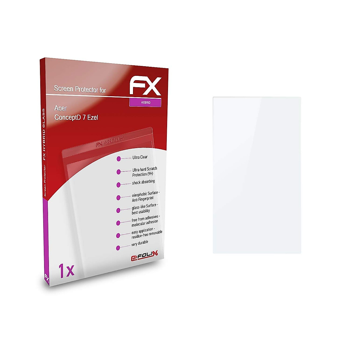atFoliX Plastic Glass Protective Film compatible with Acer ConceptD 7 Ezel Glass Protector, 9H Hybrid-Glass FX Glass Screen Protector of plastic