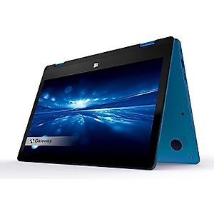 Gateway Newest Touchscreen 11.6 HD 2-in-1 Convertible Laptop in Blue Intel N4020 4GB RAM 64GB SSD Mini-HDMI Webcam Hugo Tech Mart Windows 11 S (Renewed)