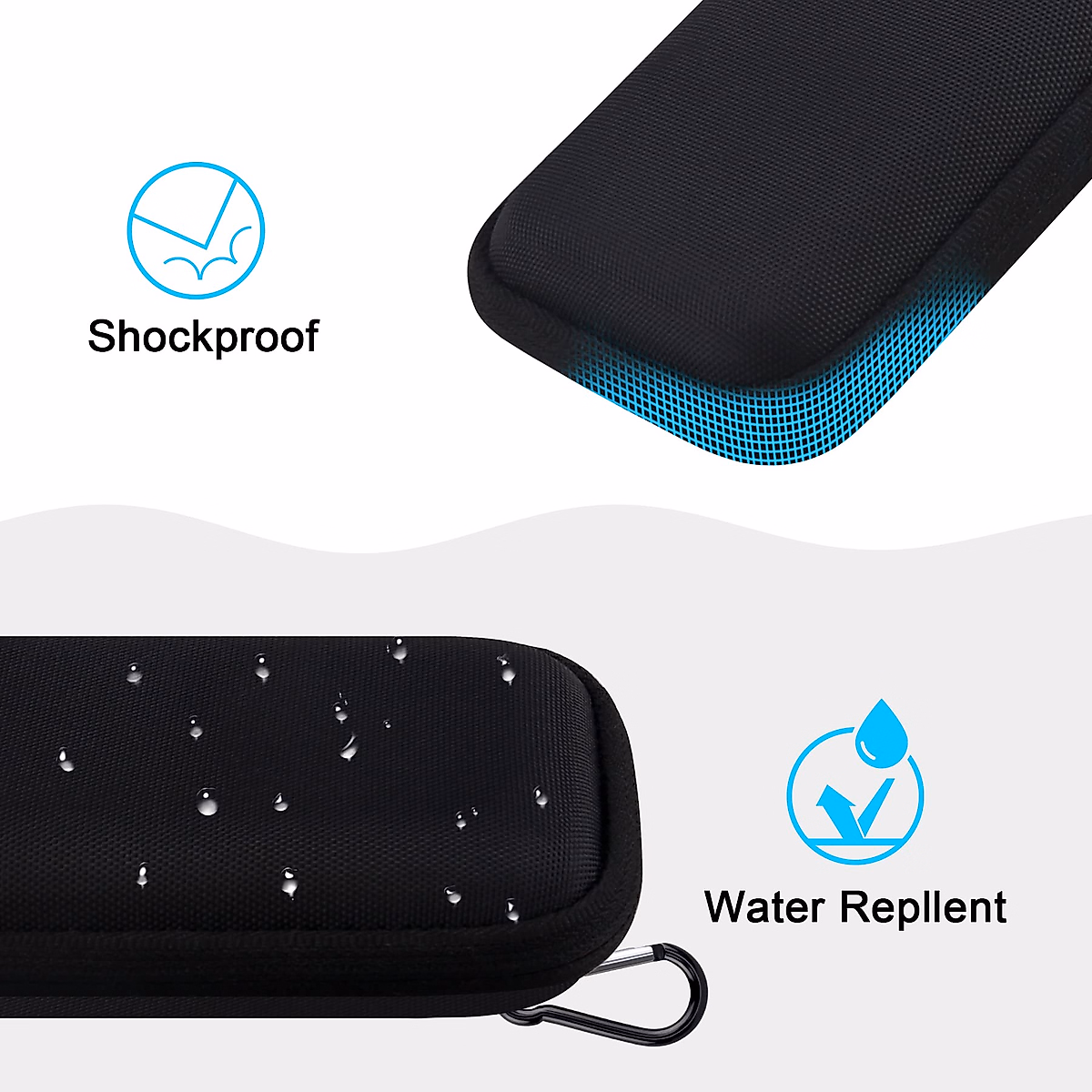 Lacdo Hard Carrying Case for SanDisk Extreme Pro/SanDisk Extreme Portable External SSD 500GB 1TB 2TB 4TB USB-C Solid State Drive EVA Shockproof Water Repellent Protective Storage Travel Bag, Black