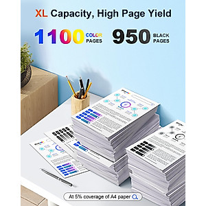 E-Z Ink Pro 702 XL T702XL Ink Cartridge Replacement for Epson 702XL 702 T702 to use with Workforce Pro WF-3720 WF-3730 WF-3733 Printer (1 Large Black, 1 Cyan, 1 Magenta, 1 Yellow, 4 Pack)