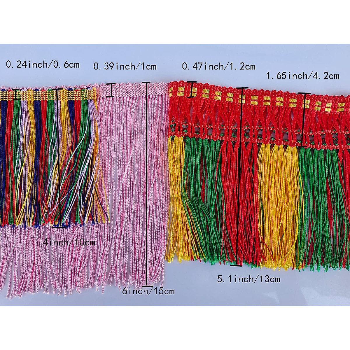 MONIDOOR Chainette Fringe Trim 6 Inch 10 Yards Tassel Fringe Trim for Sewing Craft DIY Decoration(918 Dark Brown)