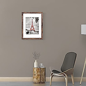 Luxdart 12x16 frame Dark Walnut Made of Solid Wood Display Pictures 8.5x11 with Mat or 12x16 without Mat, Farmhouse Distressed 12x16 Picture frames for Wall Mounting