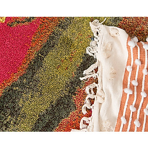 Unique Loom Estrella Collection Floral, Landscape, Abstract, Modern, Fields Area Rug, 5' 1" x 8' 0", Multi/Green