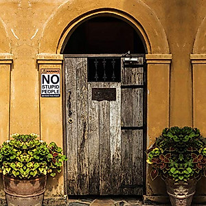 Warning No Stupid People Beyond This Point Retro Metal Tin No Trespassing Private Property Signs for Bedroom