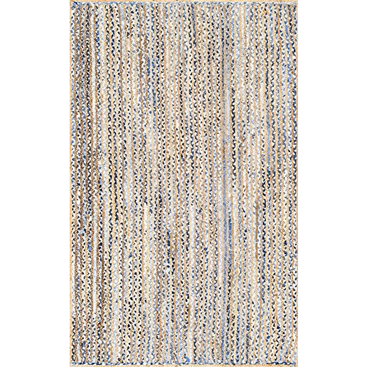 nuLOOM Dara Striped Jute Area Rug, 6 ft x 9 ft, Blue