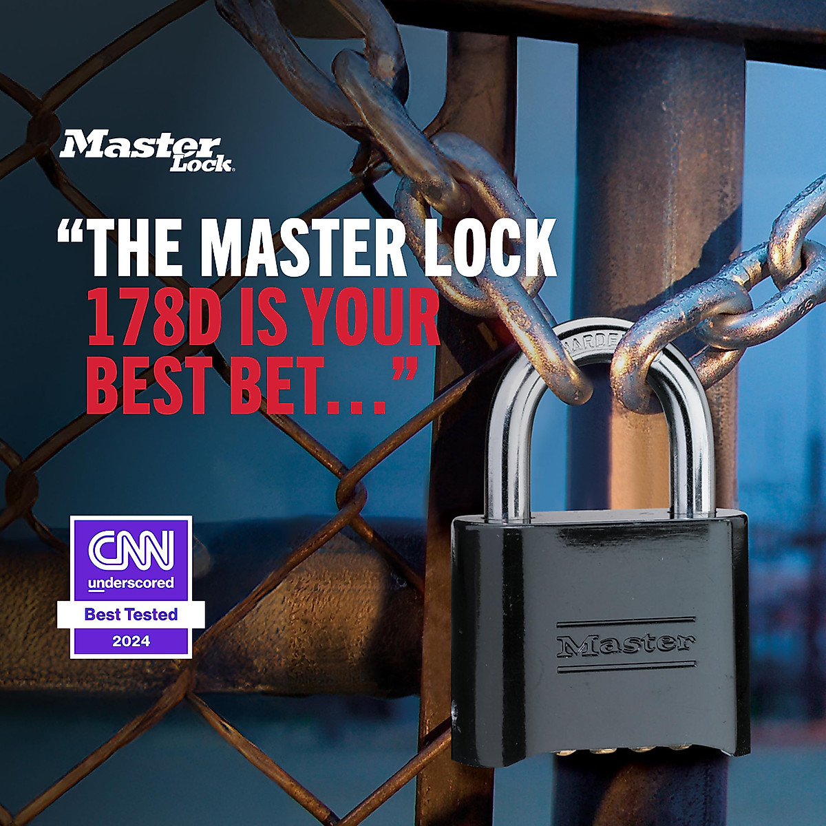 Master Lock Combination Lock, Set Your Own Combination Lock, Indoor and Outdoor Padlock, Weatherproof Code Lock, 178D