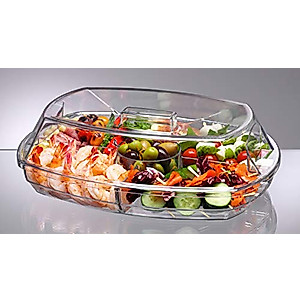 Prodyne SB-5 Flip-Lid Appetizers On Ice, 15", Clear