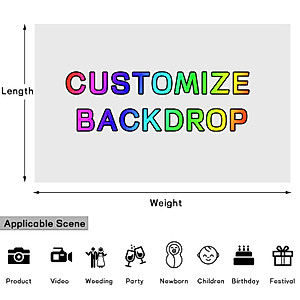 10x8ft Custom Backdrop Personalized Backdrops Personalized Customized Design Your Own Photos Picture Text Logo Kids Birthday Baby Shower Wedding Anniversary Home Decor Custom Banner