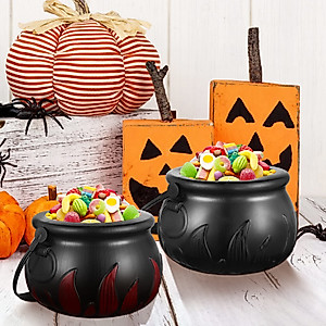 BESPORTBLE 2pcs Halloween Candy Bowls Party Candy Jars Pot and Bucket Candy Containers Plastic Black Witch Cauldron Candy Holders for Cauldron Halloween Party Favor Decor