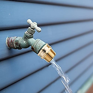 JOEJET Garden Hose Connector, 3/4'' GHT Female and Male to 3/4'' NPT Male, Metal Brass Water Hose to Pipe Thread Adapters and Fittings