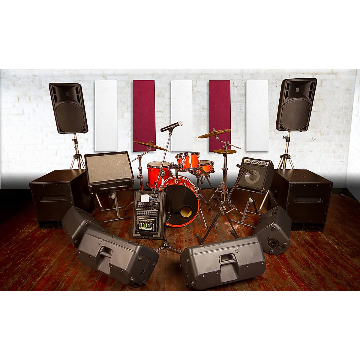 Acoustic Panel White | Fiberglass 2-pack | Professional sound absorbing Panel | Decorative sound proof panel | wall panel (36x13x2 in) - White