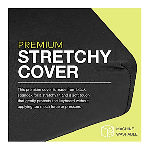 Knox Gear Keyboard Dust Cover - 88 Key Piano Keyboard Cover - Stretchy Spandex Digital Piano Cover - Fits Keyboards Up to 88 Keys - Portable Electric Instrument Case - Synth Bag - Music Accessories